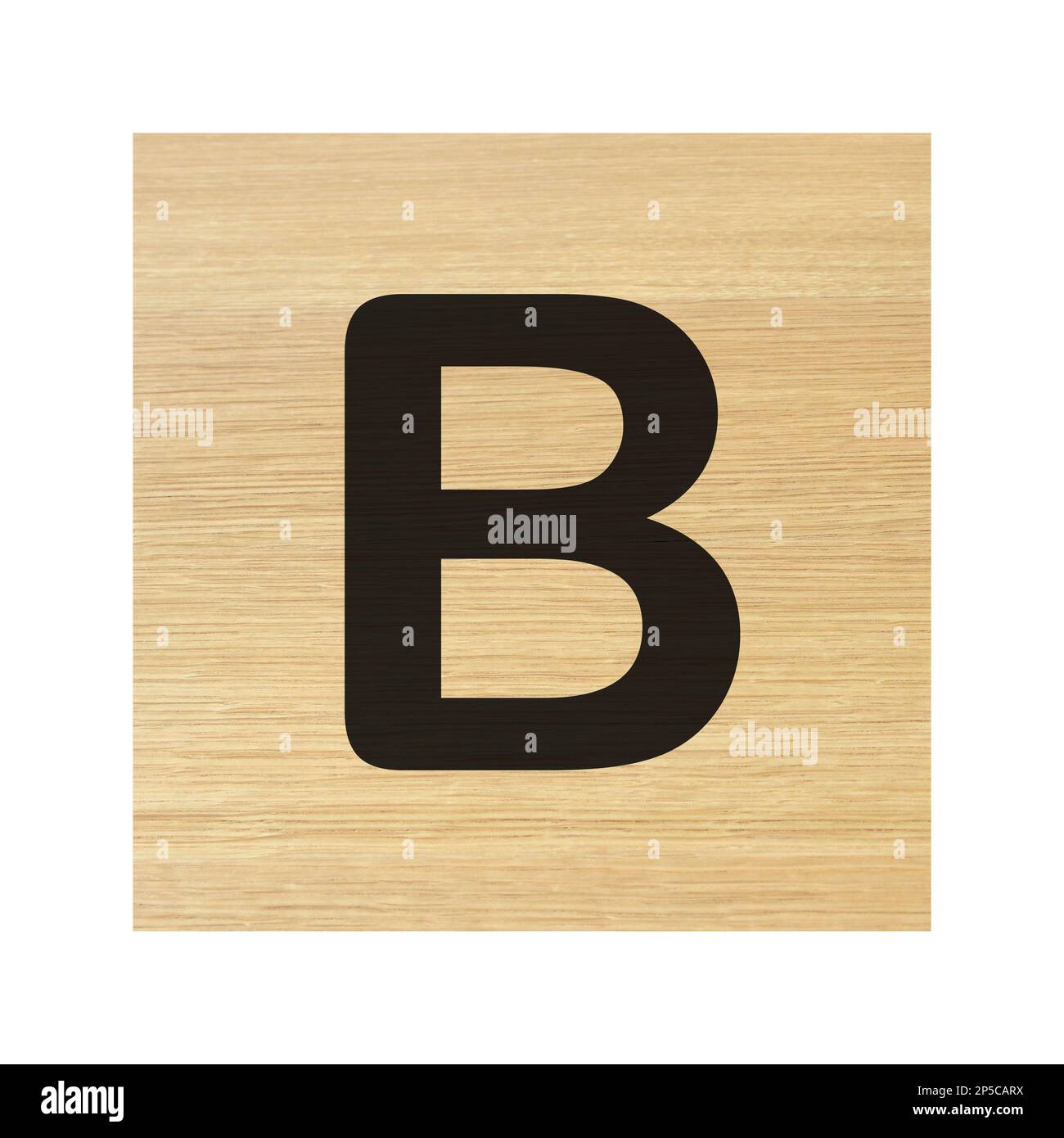 Capital B wood block on white with clipping path Stock Photo - Alamy