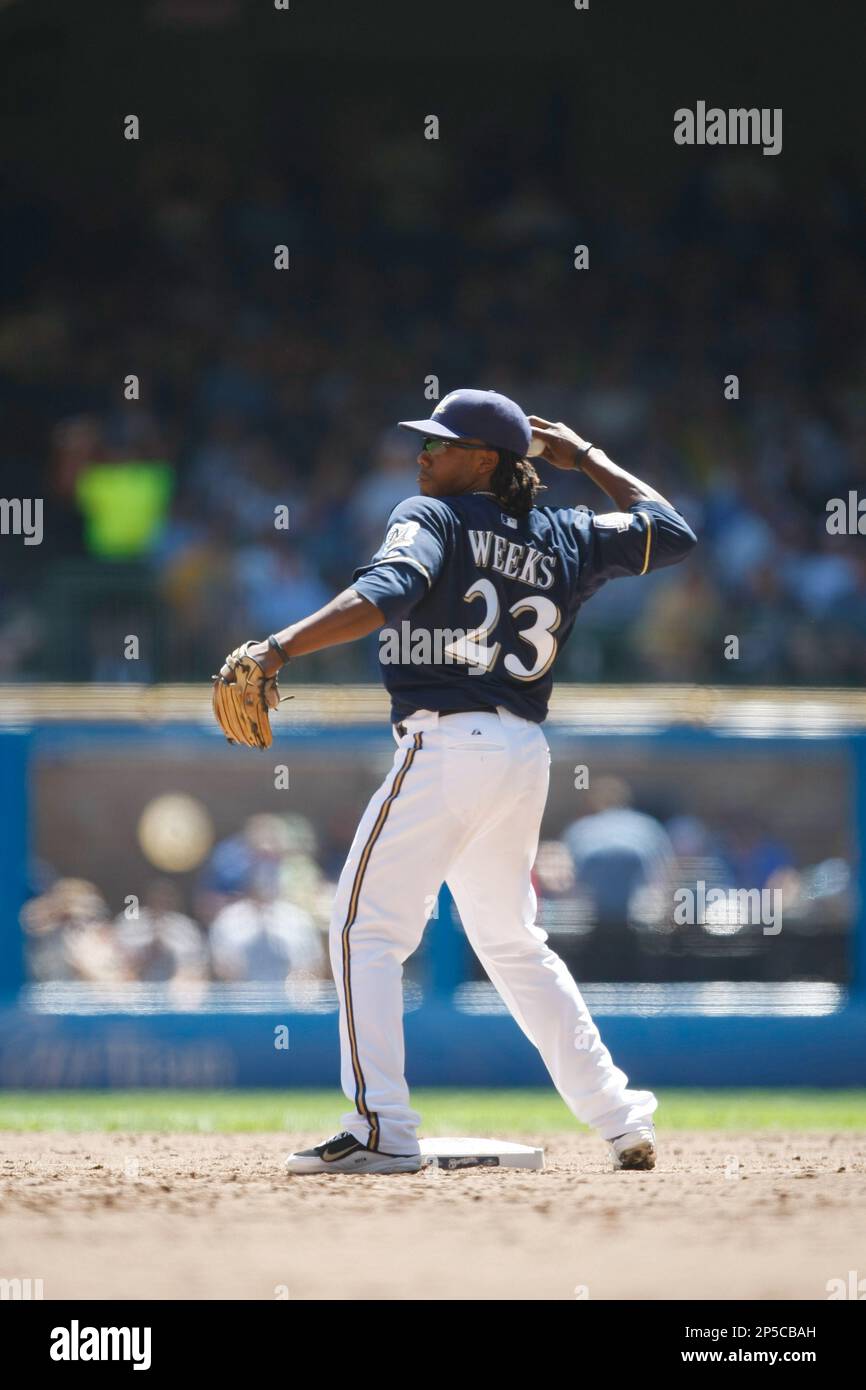 MILWAUKEE, WI - JULY 25: Rickie Weeks #23 of the Milwaukee Brewers ...