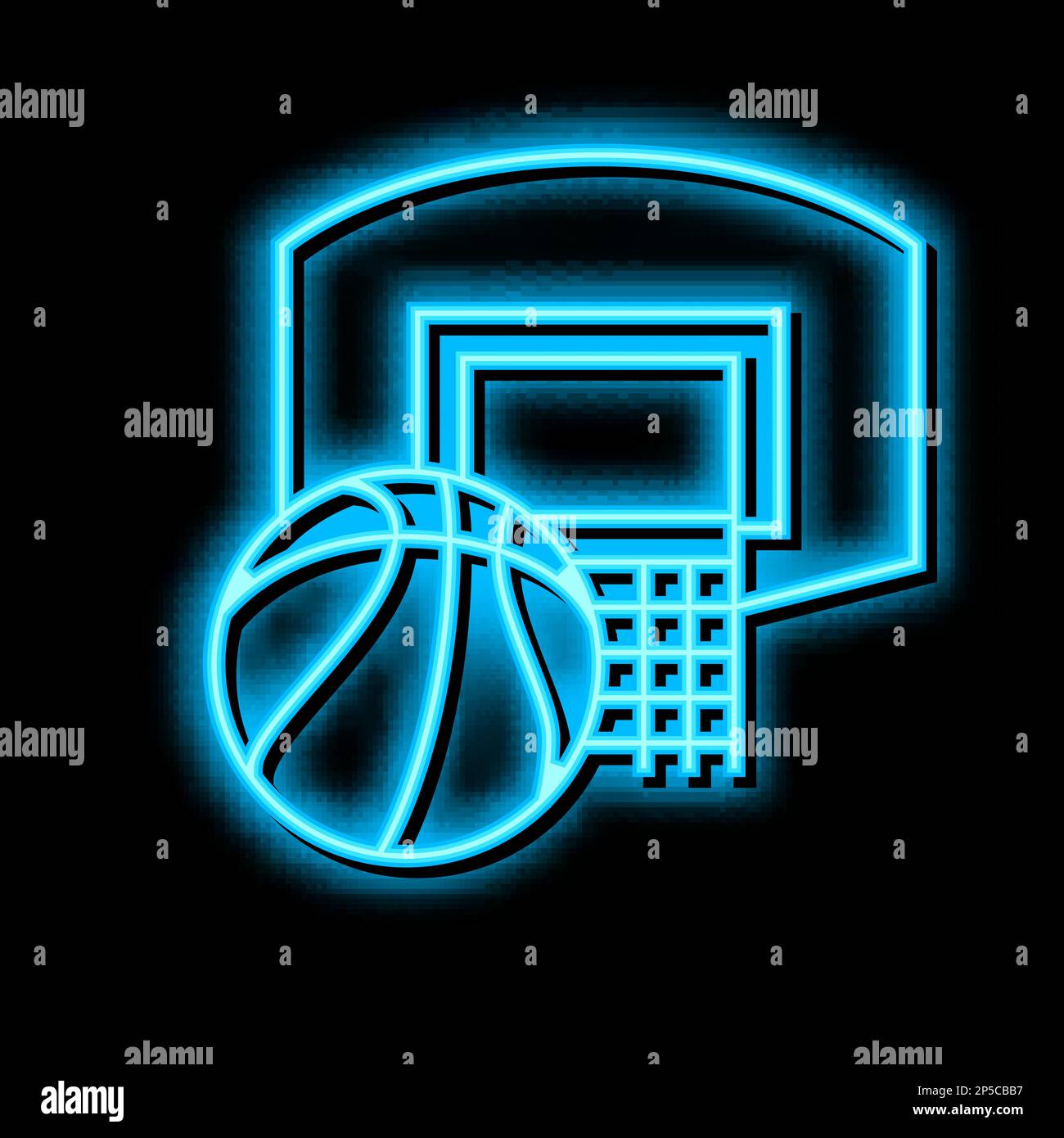 basketball team game neon glow icon illustration Stock Vector Image ...