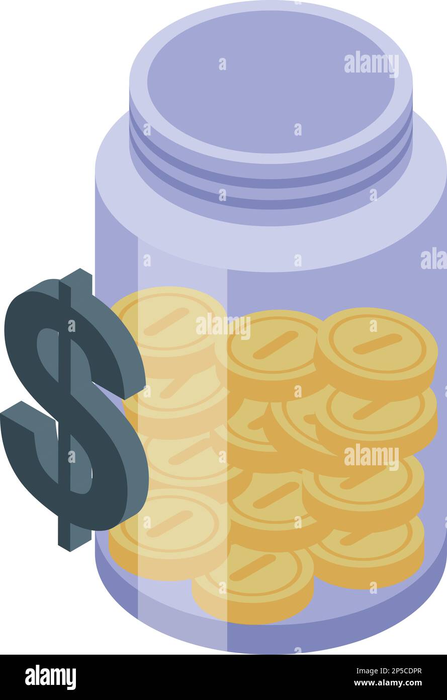 Money jar icon isometric vector. Social esg. Business energy Stock ...