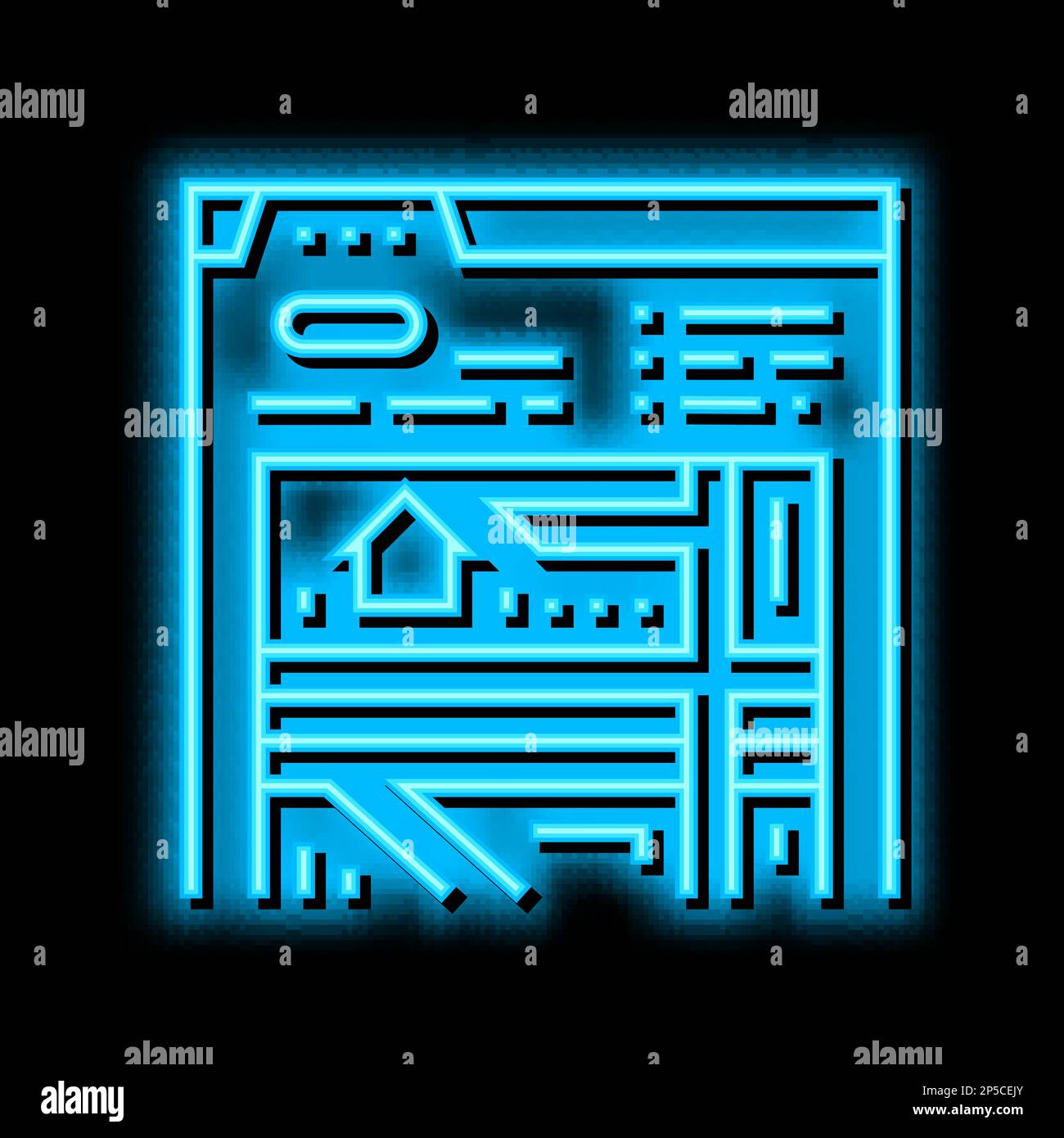 location of area neon glow icon illustration Stock Vector Image & Art ...