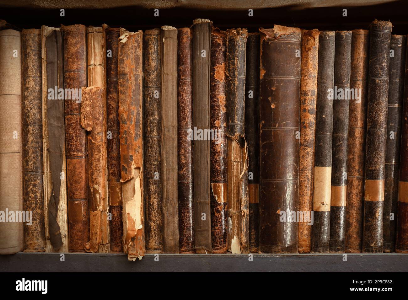 Collection of different library books on shelf, closeup Stock Photo - Alamy