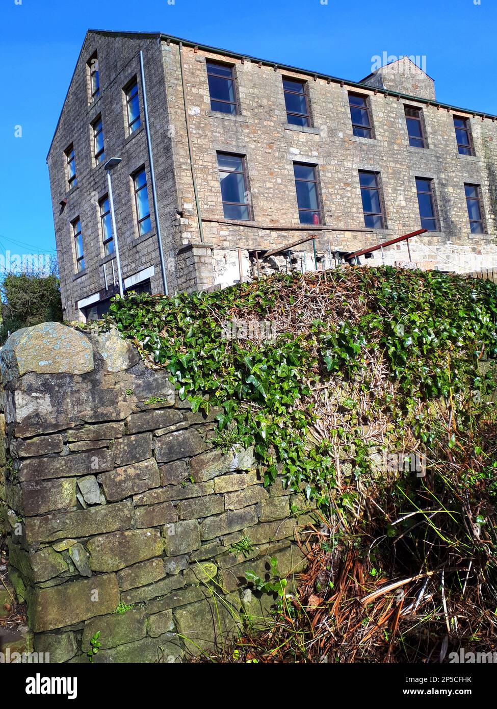 The former cotton mill in the small village of Salterforth on the ...