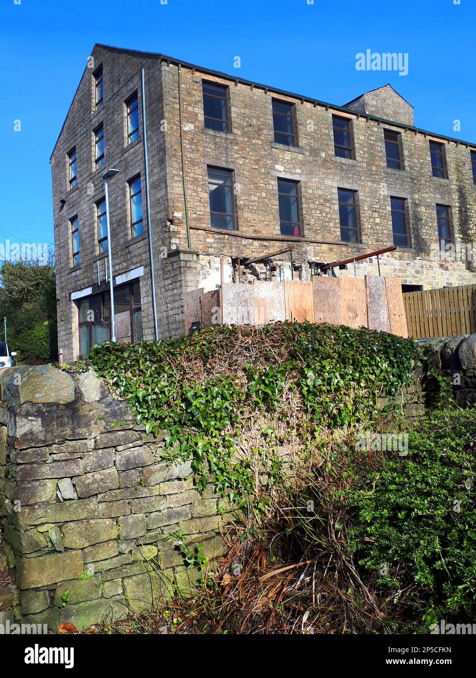 The former cotton mill in the small village of Salterforth on the ...