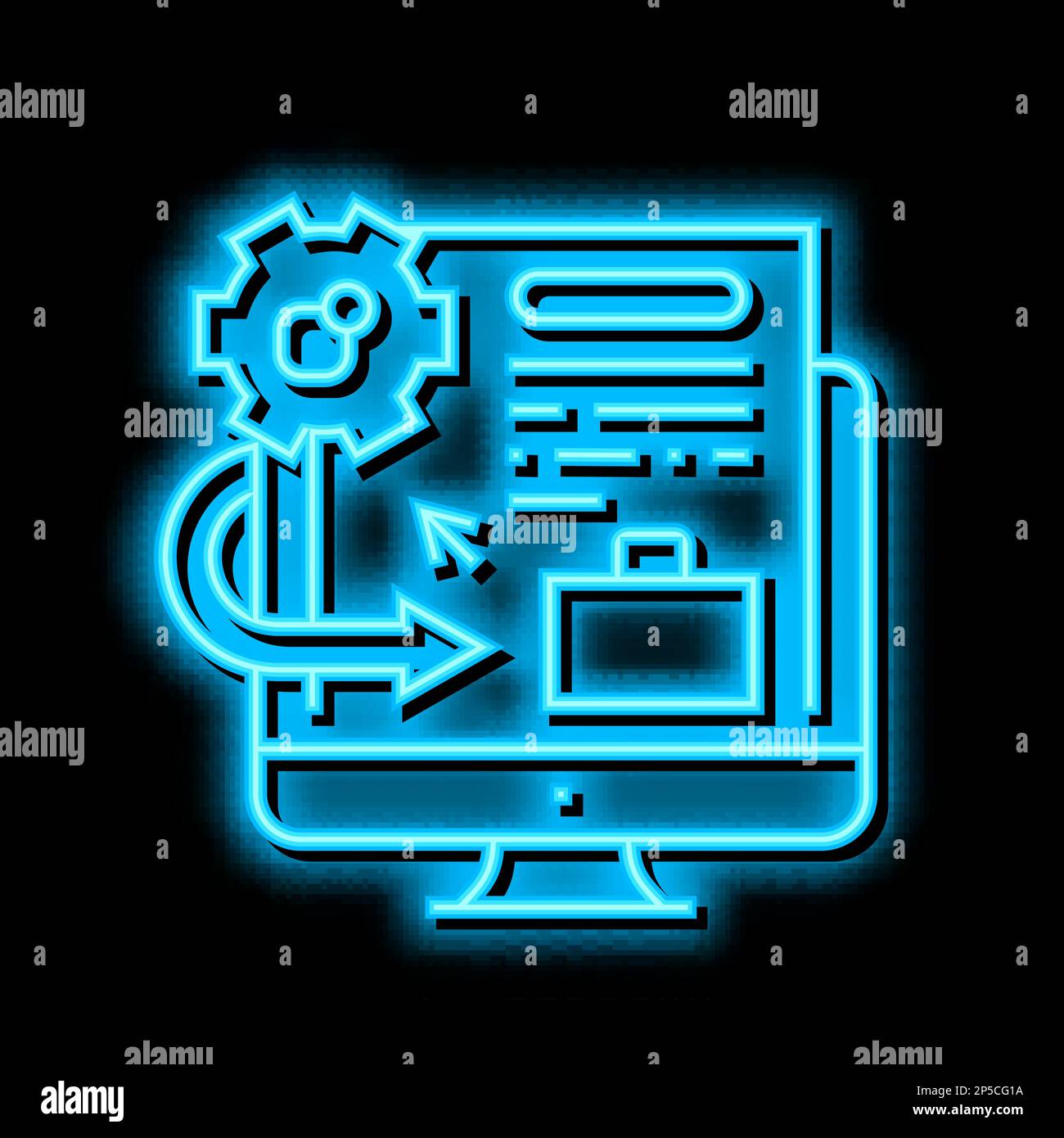 integration system neon glow icon illustration Stock Vector Image & Art ...