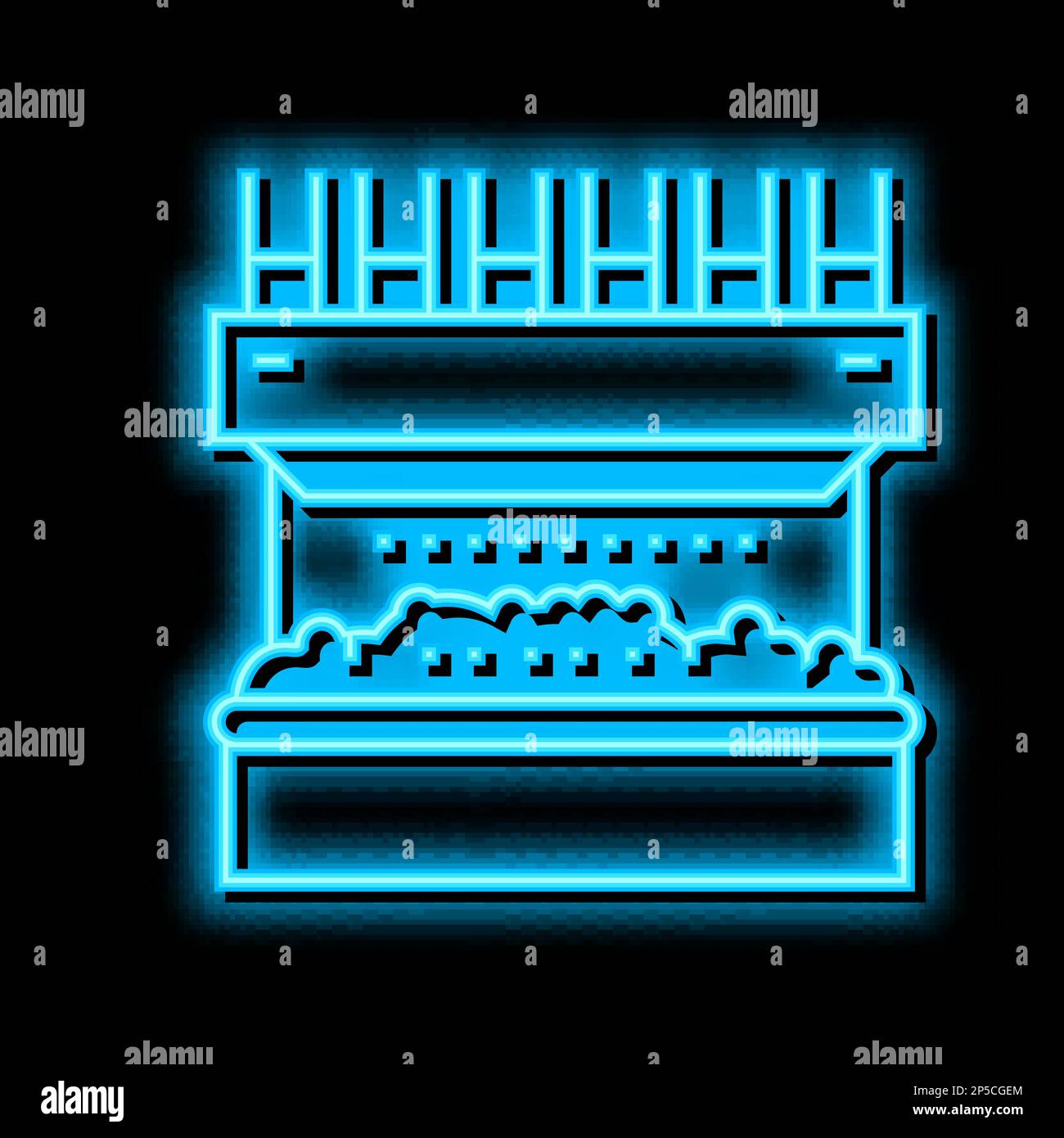 screening plant machine neon glow icon illustration Stock Vector Image ...