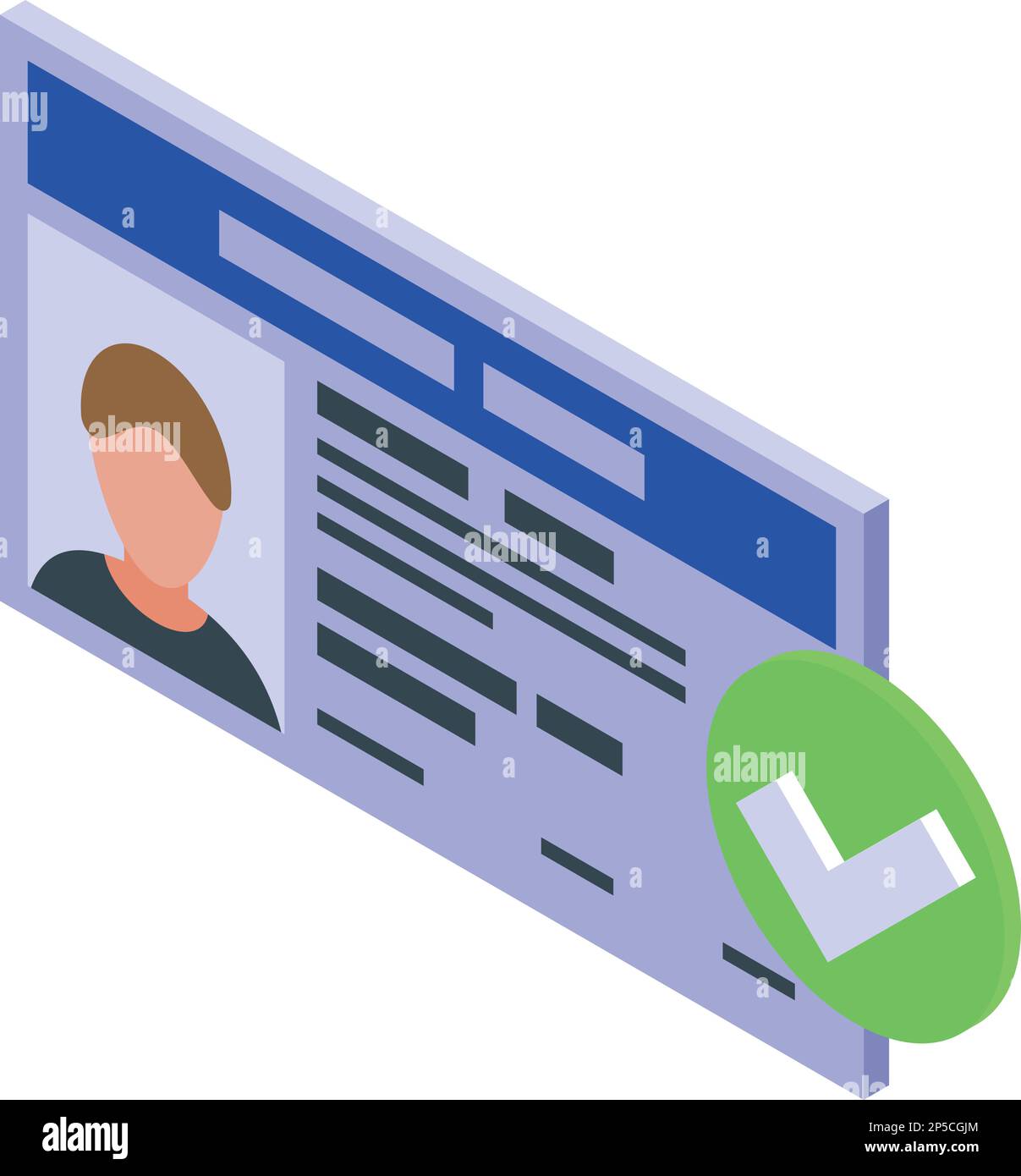 Driver license icon isometric vector. Trucker man. Cargo worker Stock ...