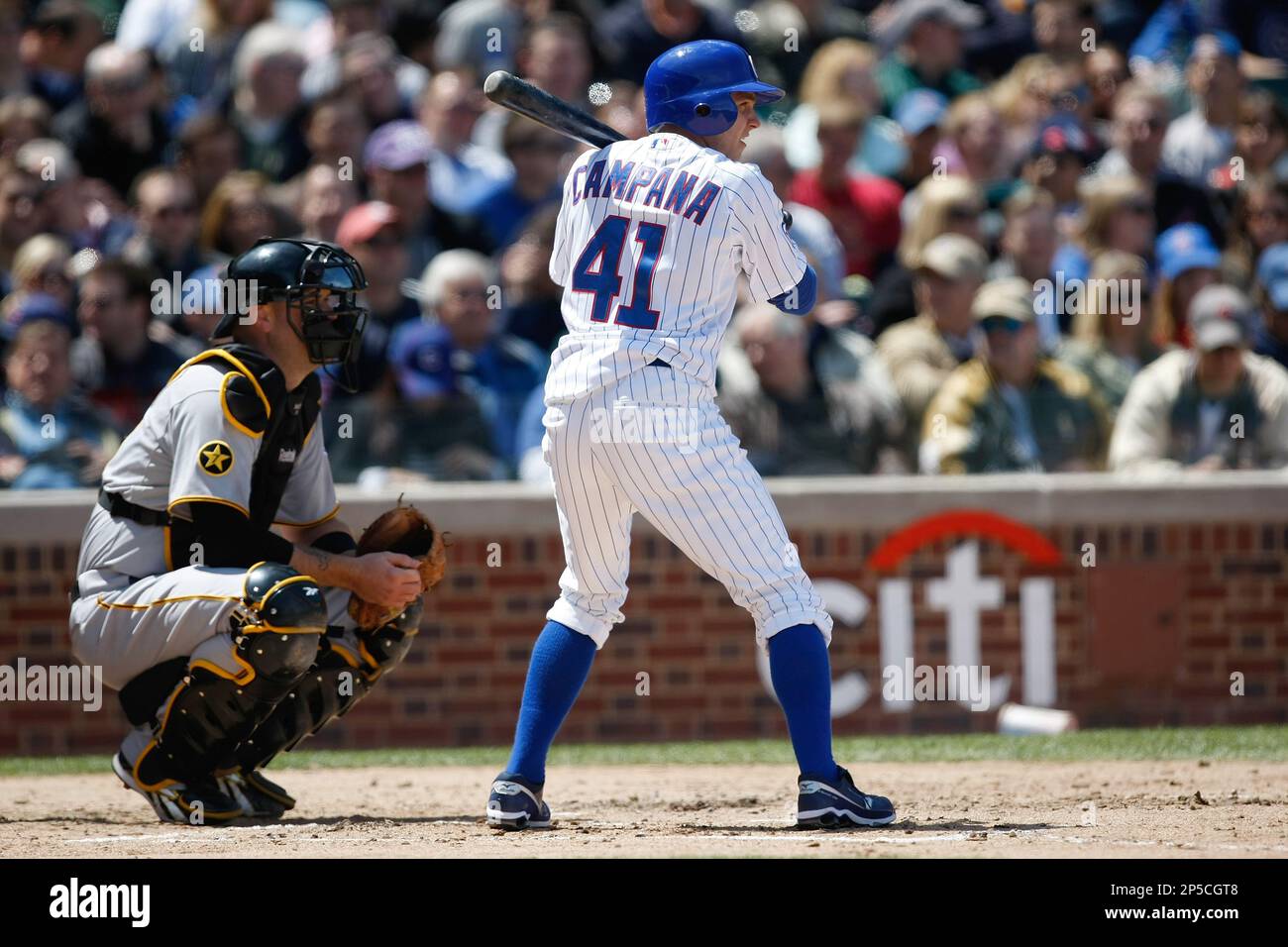 CHICAGO, IL - MAY 27: Tony Campana #41 of the Chicago Cubs bats against ...