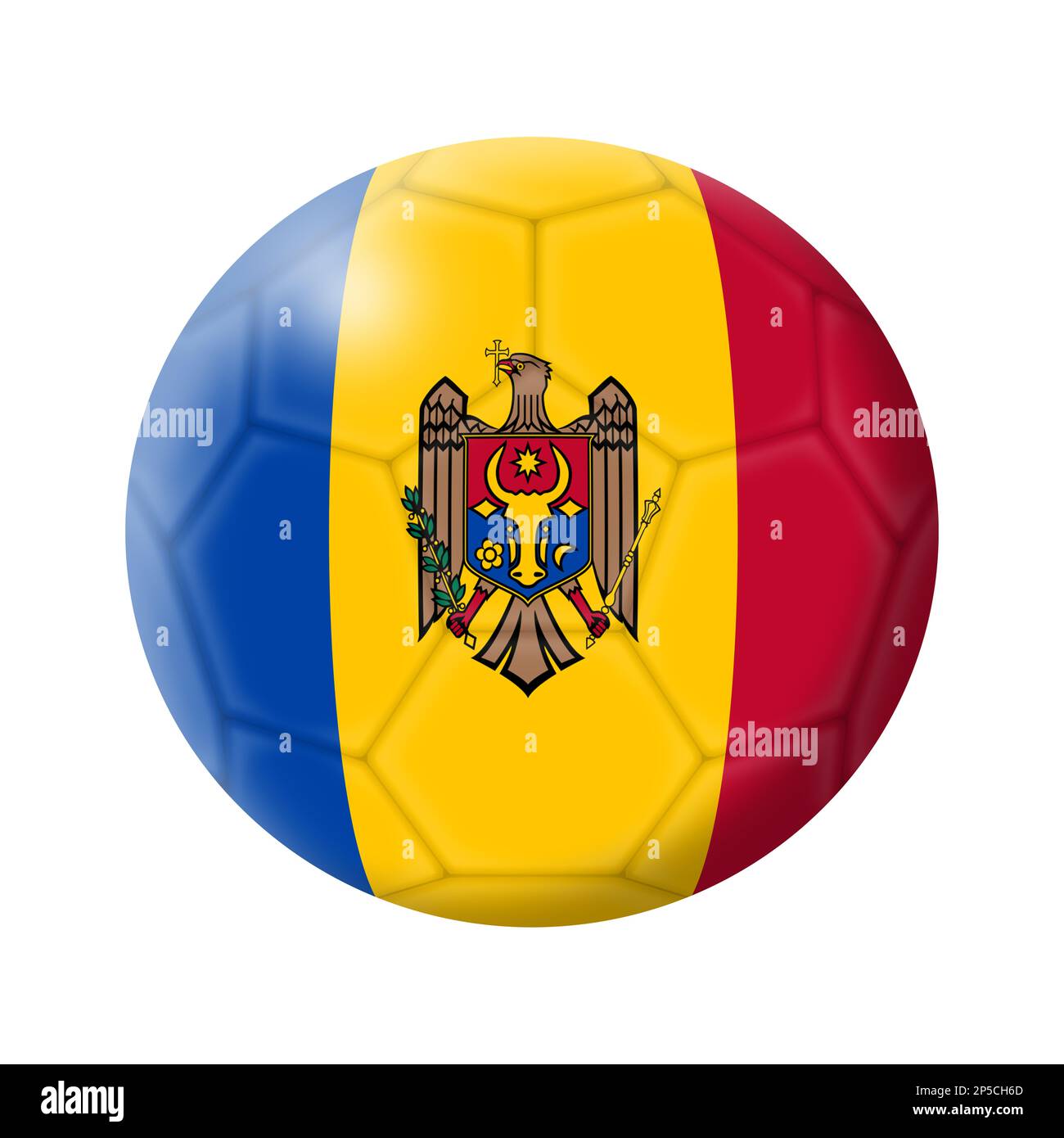 Moldova soccer ball football 3d illustration with clipping path Stock ...