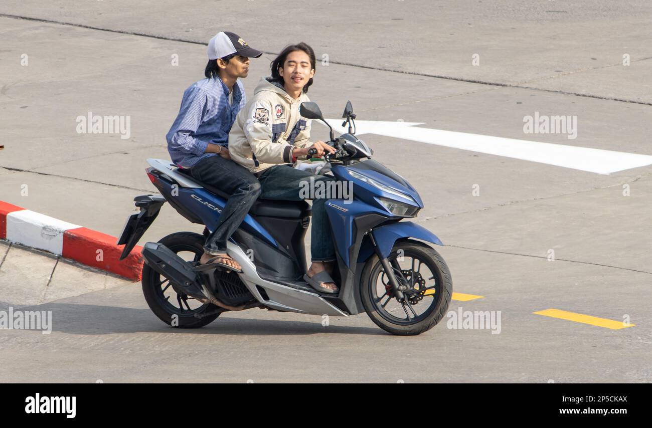 Two men ride on motorcycle hi-res stock photography and images - Alamy