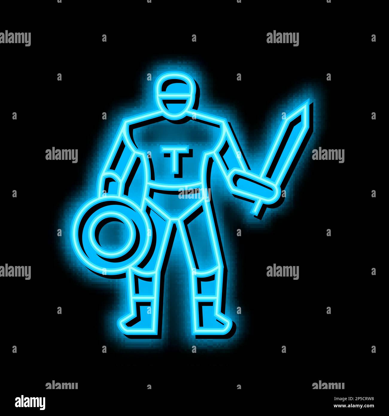 gladiator ancient greece warrior neon glow icon illustration Stock ...