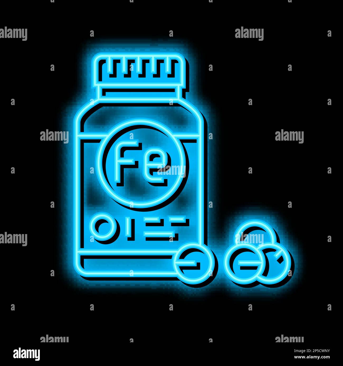 iron supplements package neon glow icon illustration Stock Vector Image ...
