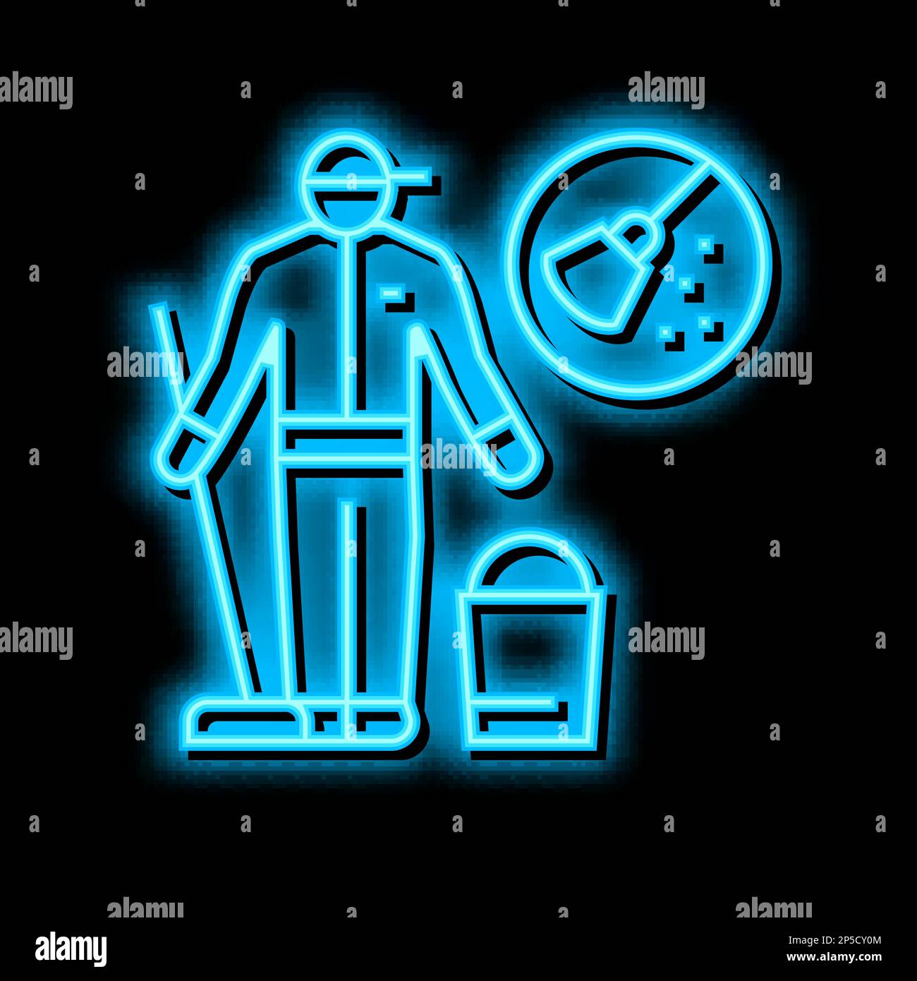 one-off cleaning neon glow icon illustration Stock Vector Image & Art ...