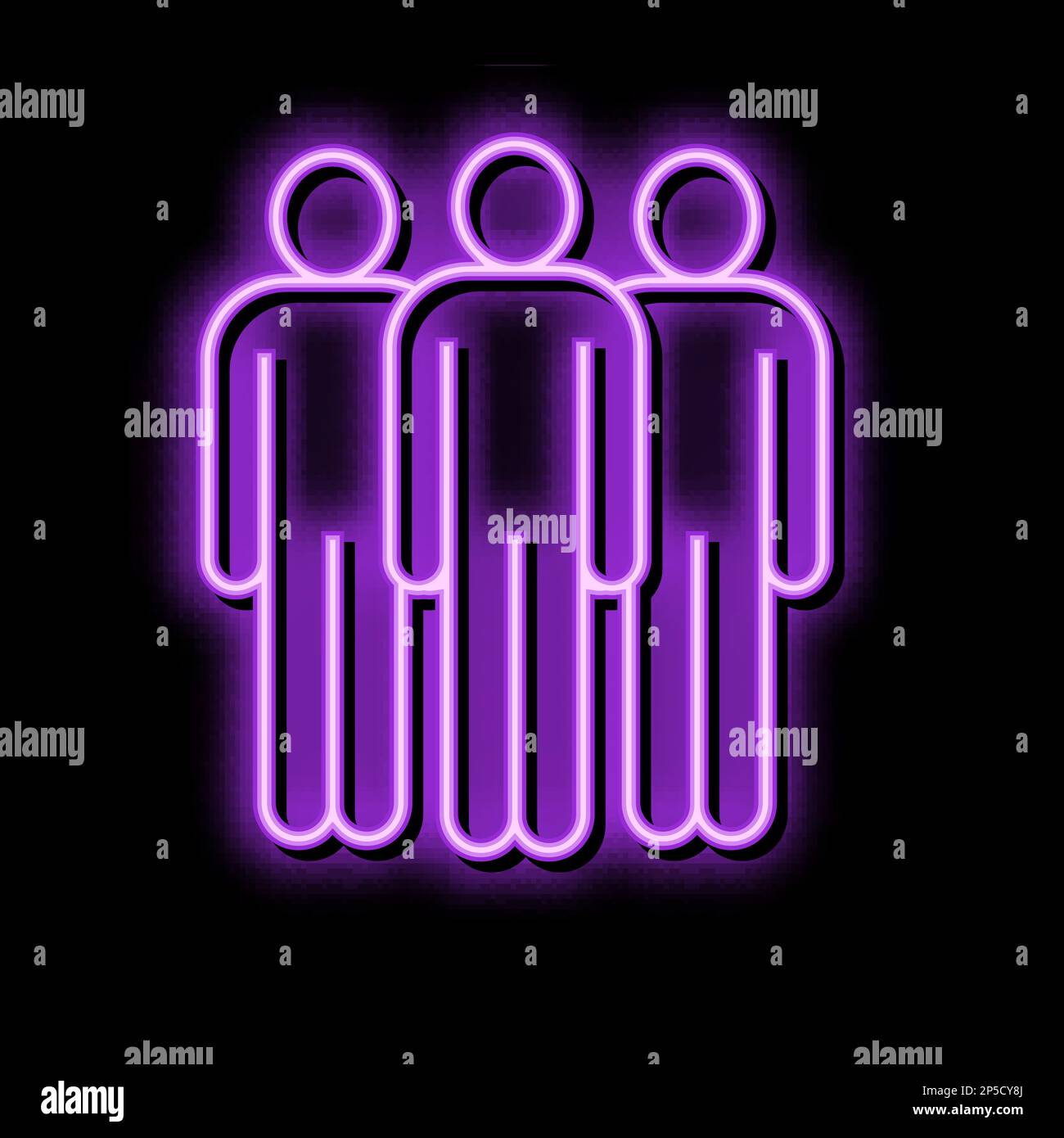 group people silhouette neon glow icon illustration Stock Vector Image ...