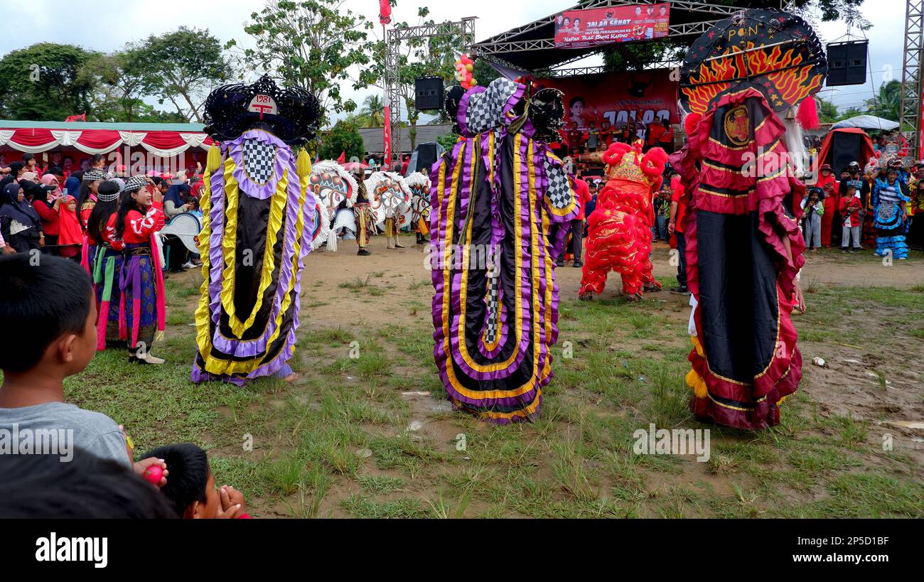 The Standing Reog Art Attractions, In The Field Of The City's Muntok ...