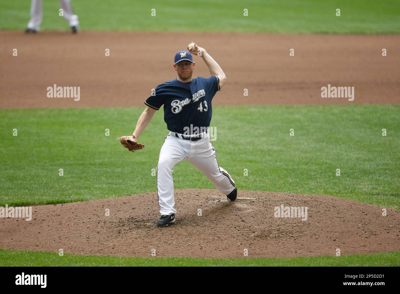 MILWAUKEE, WI - MAY 11: Randy Wolf #43 of the Milwaukee Brewers pitches ...