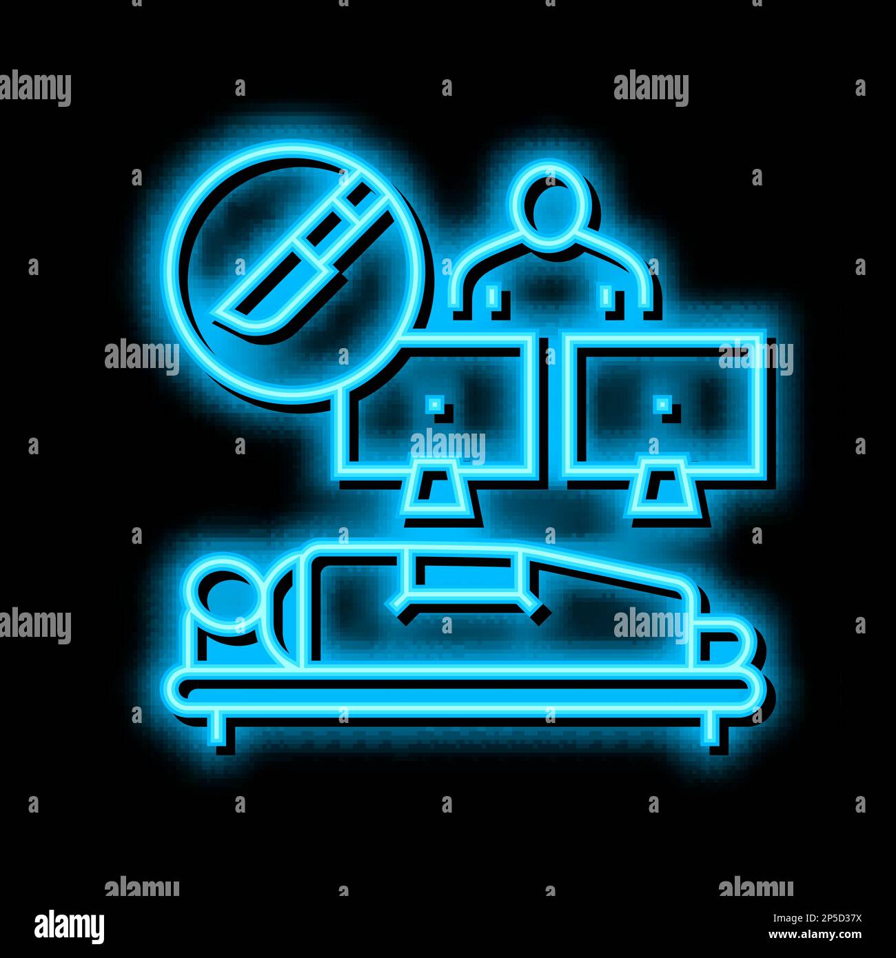 long distance surgery neon glow icon illustration Stock Vector Image ...