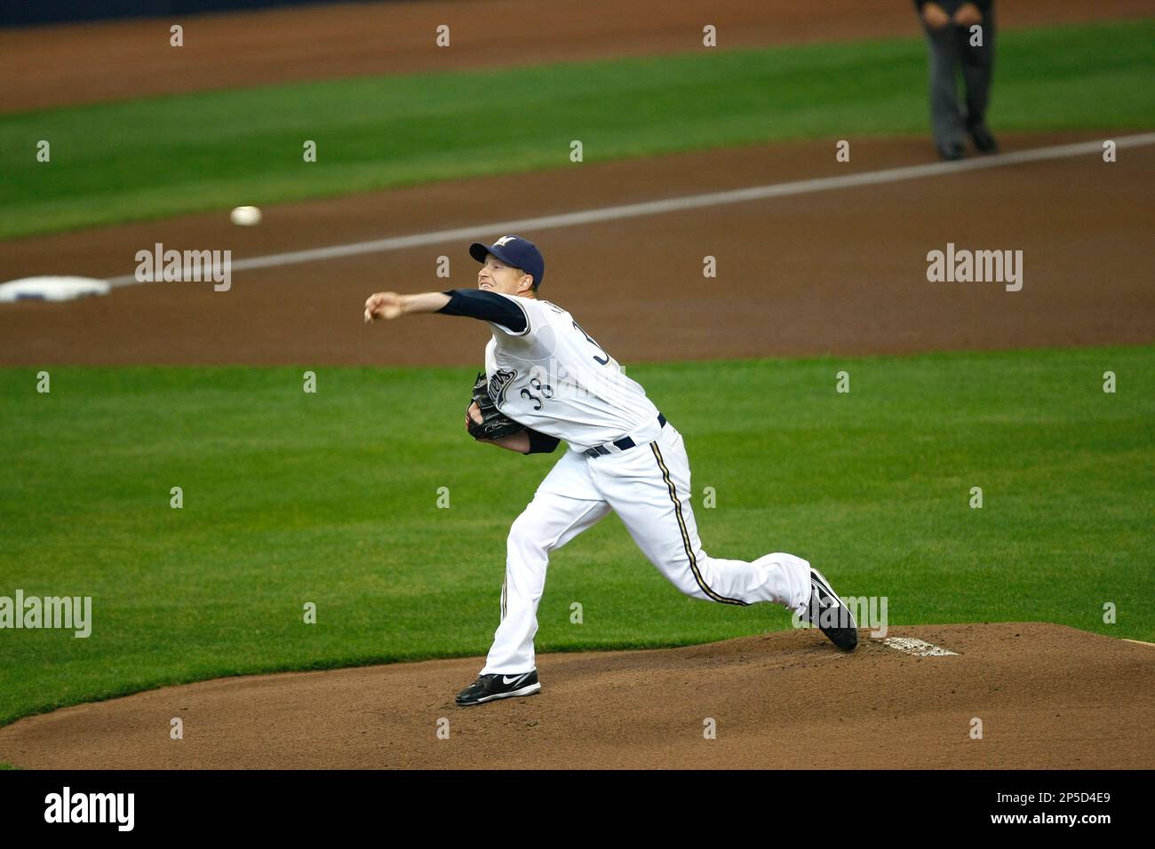 MILWAUKEE, WI - APRIL 4: Chris Narveson #38 of the Milwaukee Brewers ...