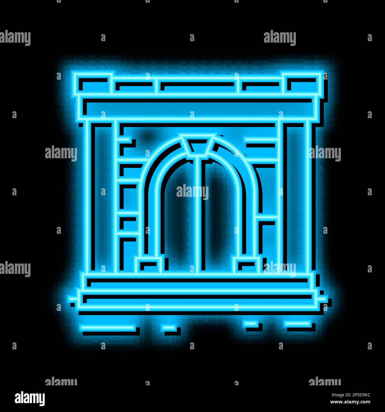 ancient gate neon glow icon illustration Stock Vector Image & Art - Alamy