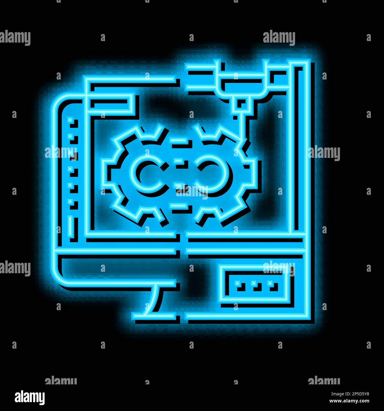 rapid prototyping neon glow icon illustration Stock Vector Image & Art ...