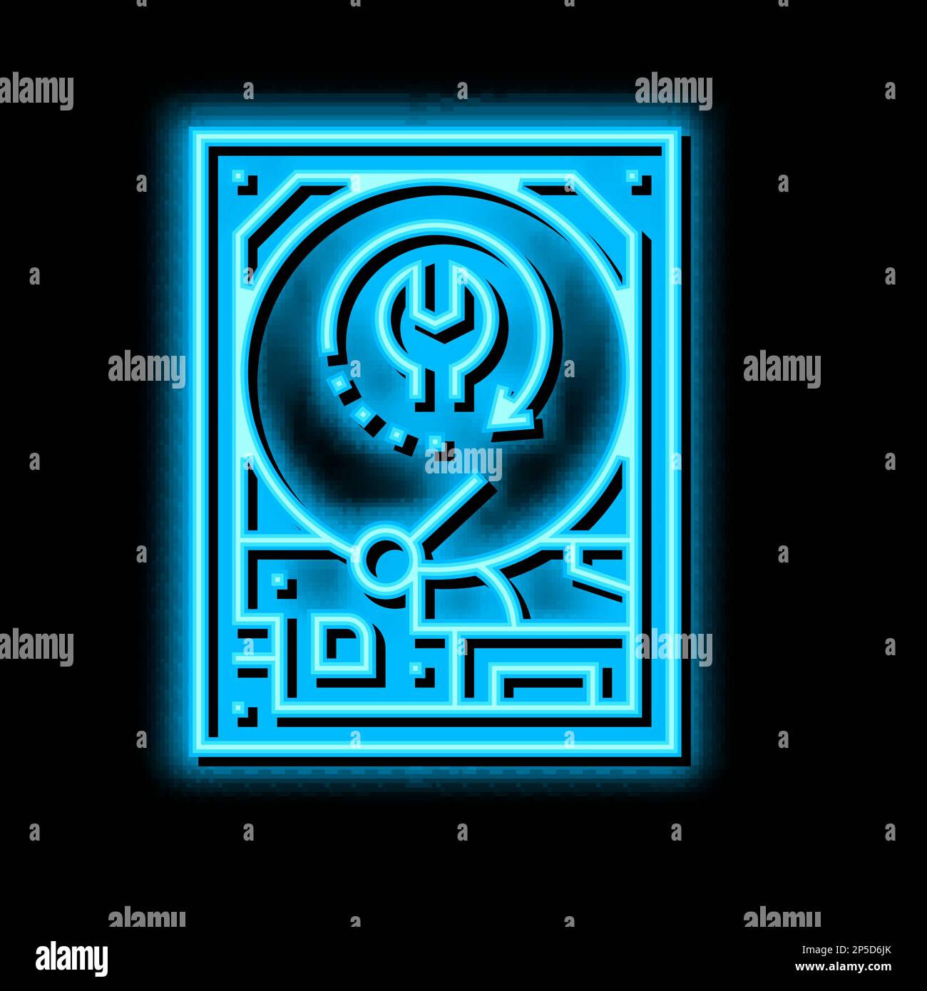 hard drive data recovery neon glow icon illustration Stock Vector Image ...