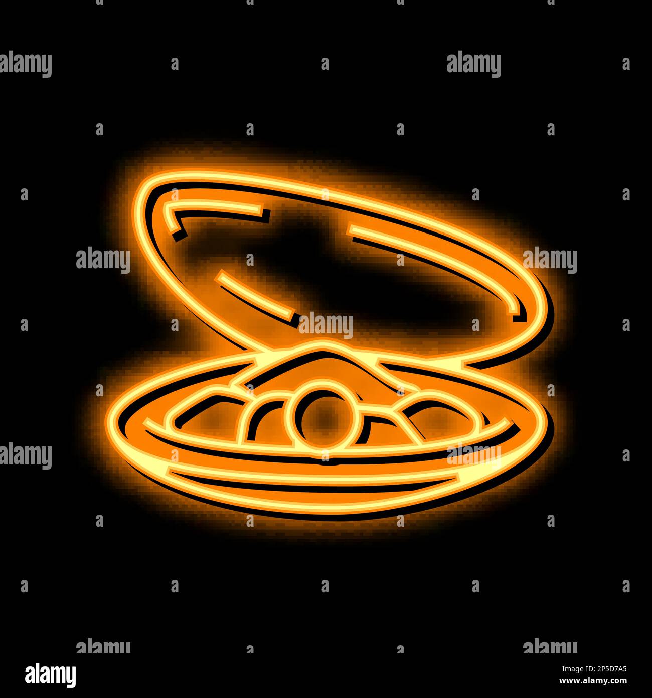 pearl oyster shell neon glow icon illustration Stock Vector Image & Art ...