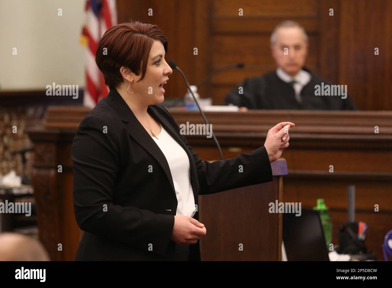 Amy Hanley, Assistant Kansas Attorney General, presents her opening ...