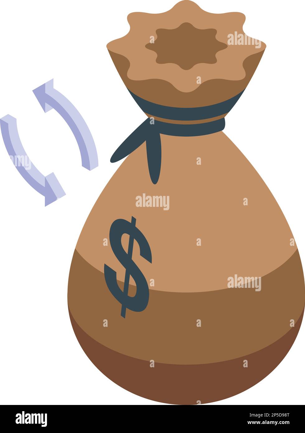 Money bag exchange icon isometric vector. Barter evolution. Give change ...