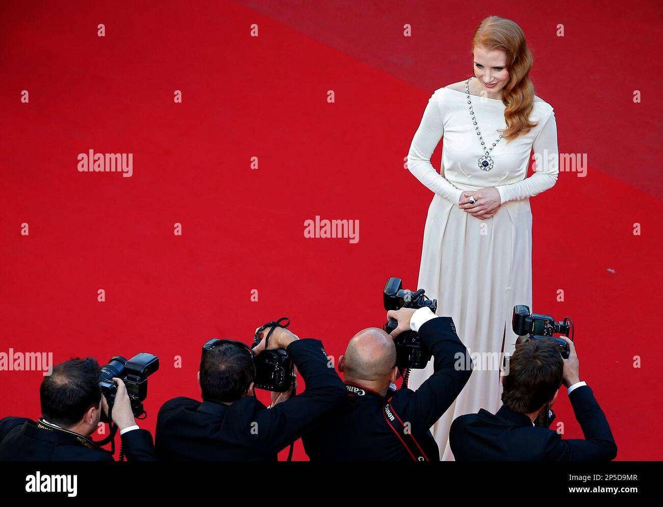 Actress Jessica Chastain arrives for the screening of Behind the ...