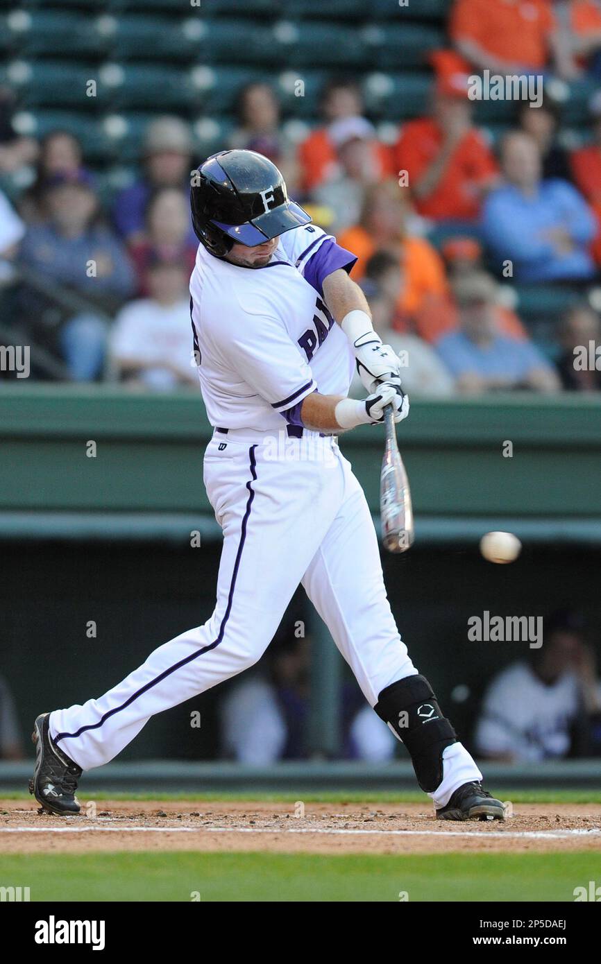 Outfielder Taylor Johnson (23) of the Furman Paladins bats in a game ...