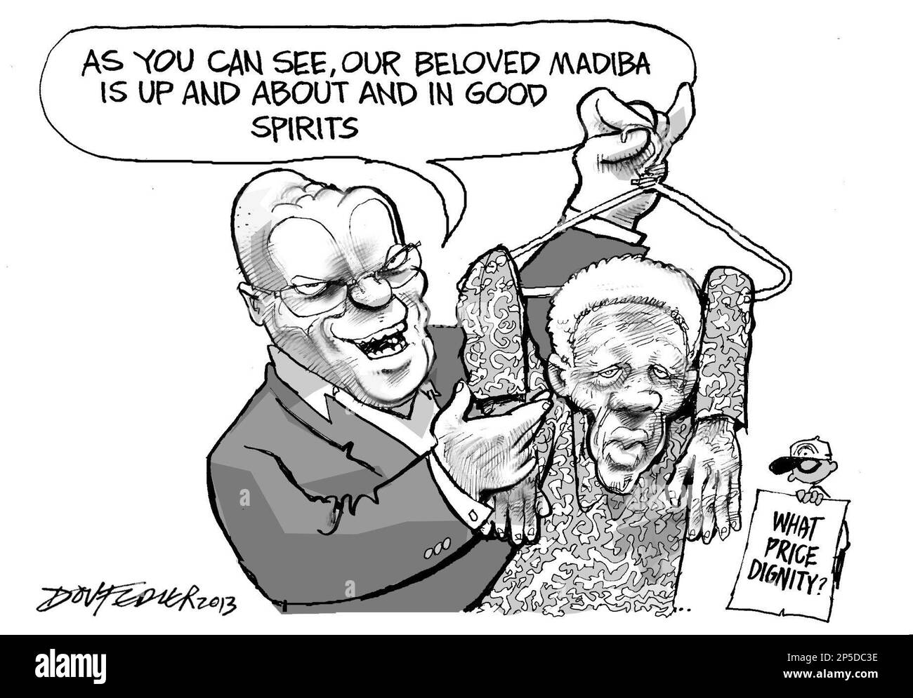 This cartoon supplied by the artist depicts South Africa president ...