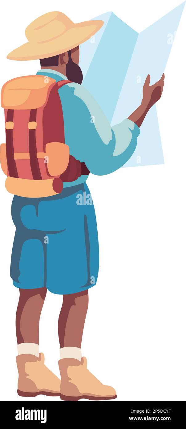 man looking a map Stock Vector Image & Art - Alamy