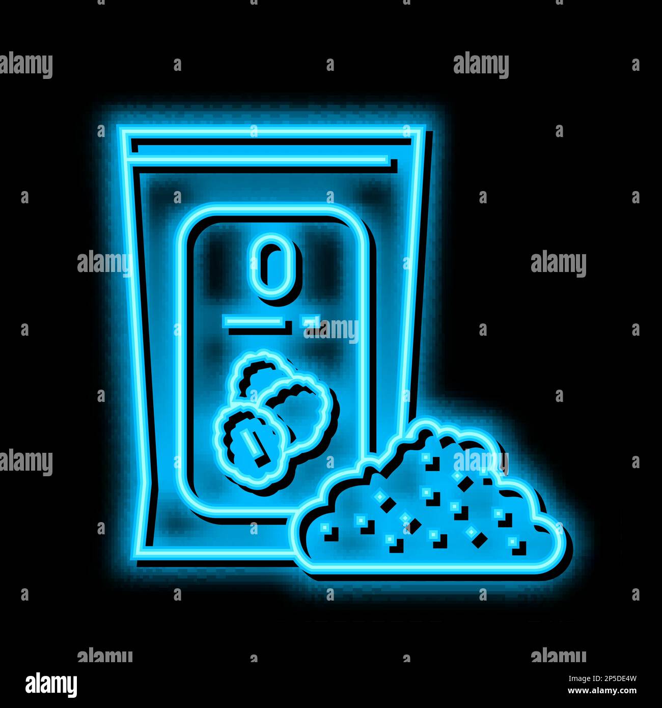 oat flour packaging neon glow icon illustration Stock Vector Image ...