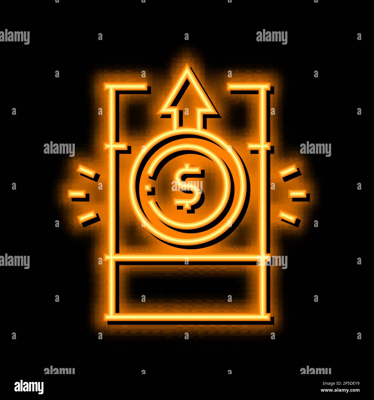 Gas Asset Inflation Neon Glow Icon Illustration Stock Vector Image