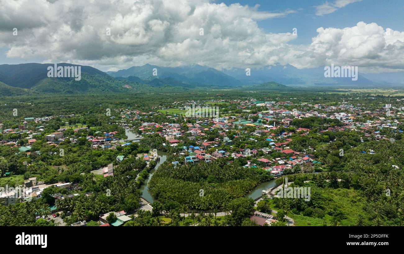 The town of Baler in the Philippines, located in the mountainous ...