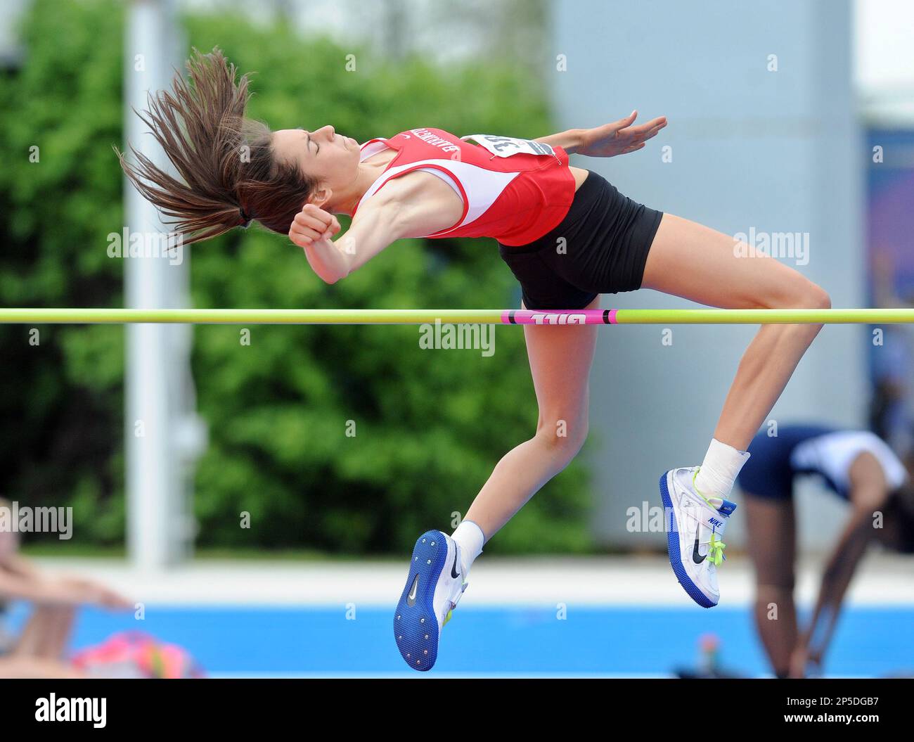 Barrington's Anna Cossio attempts to clear the bar in the Class 3A high ...