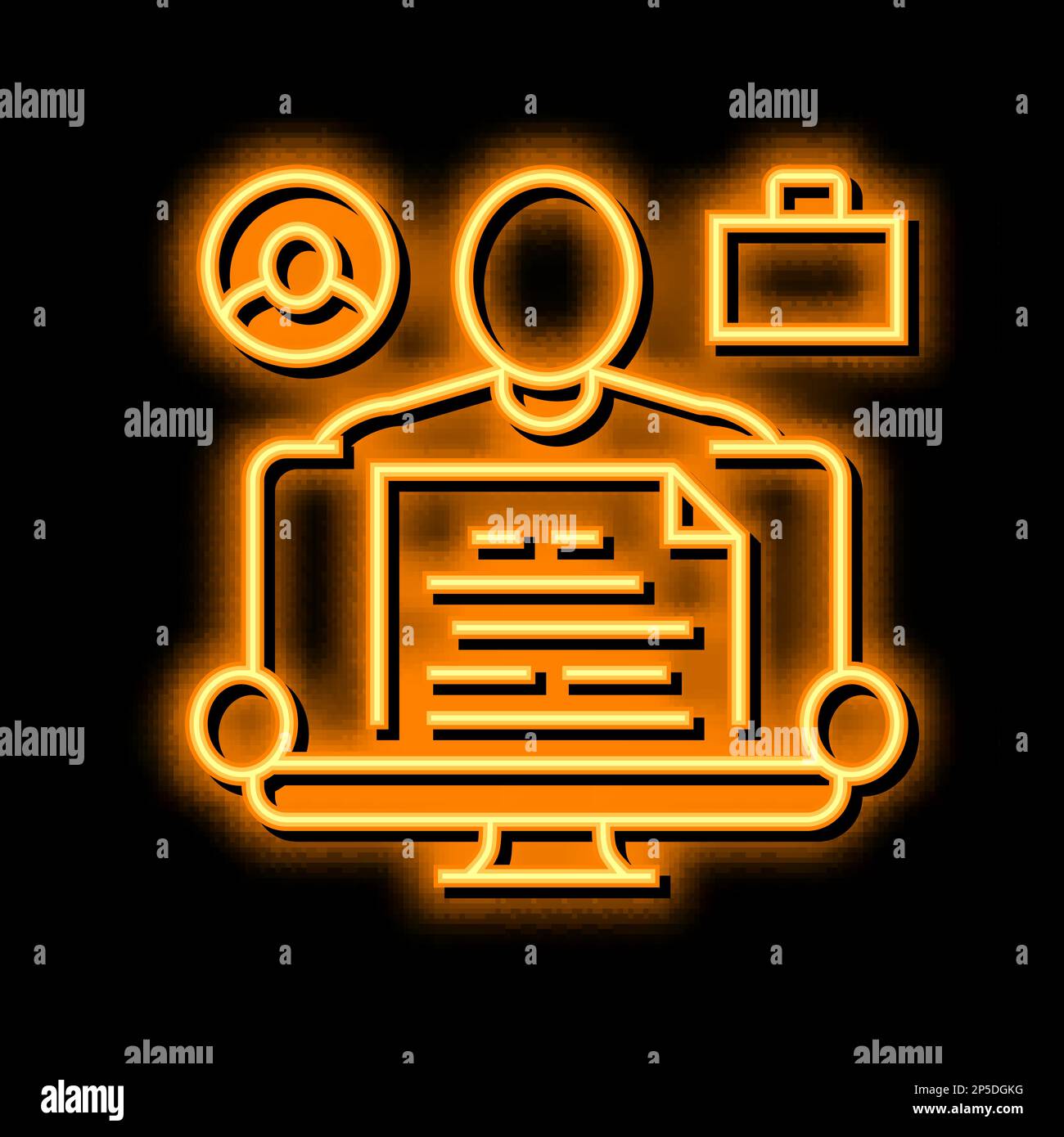 resume writer neon glow icon illustration Stock Vector Image & Art - Alamy