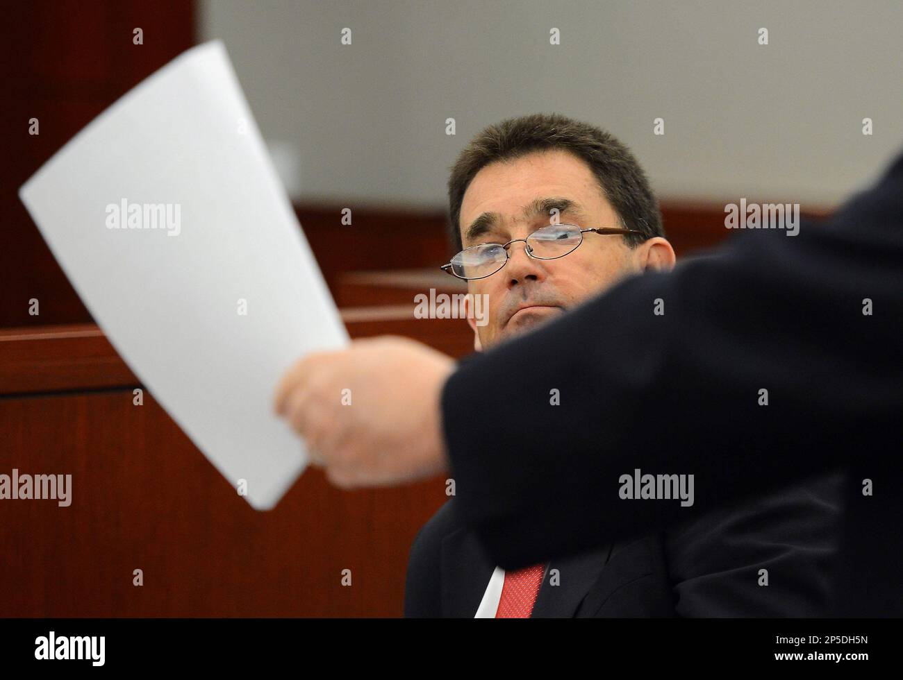 Former O.J. Simpson defense attorney Yale Galanter looks over a ...
