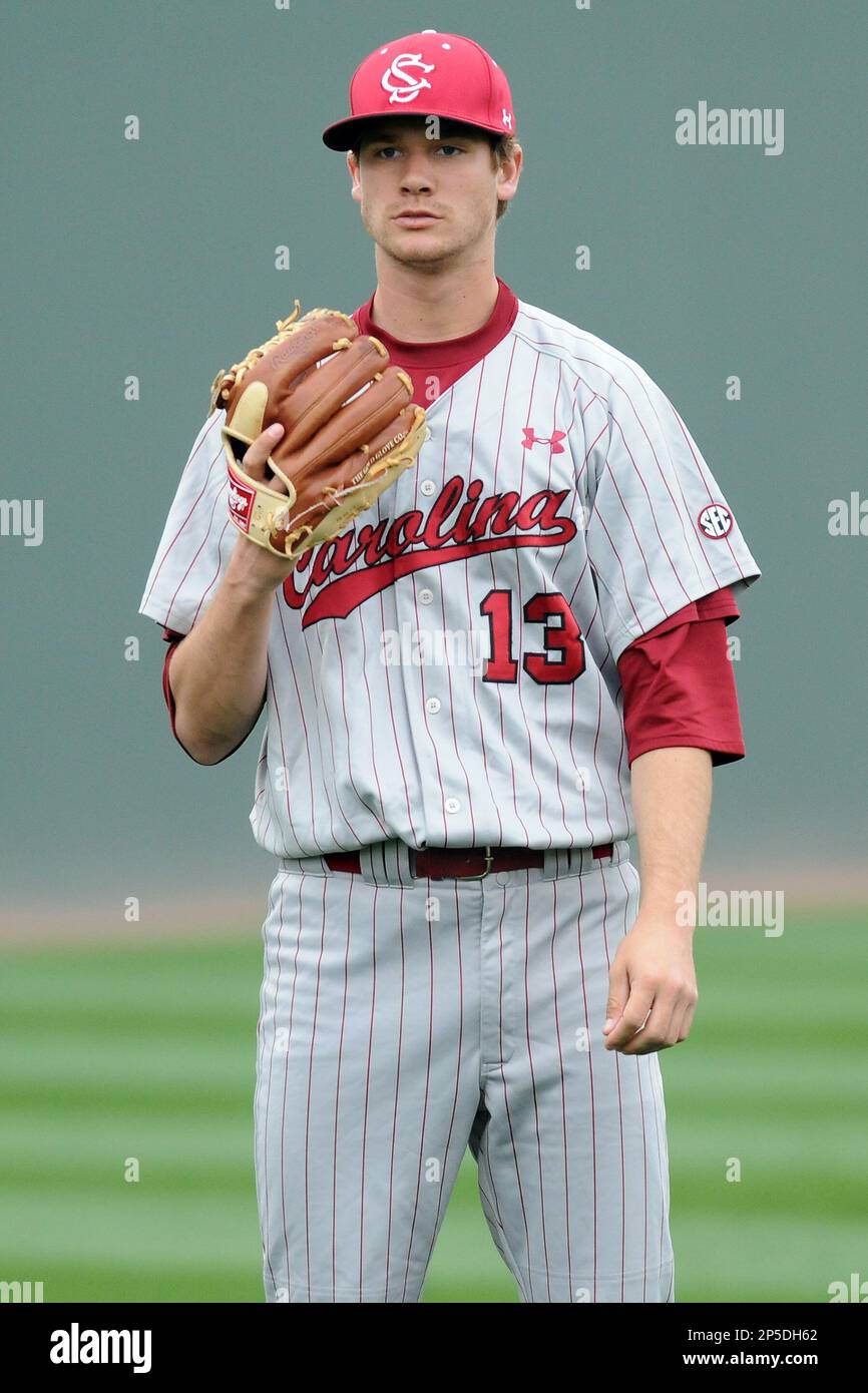 Pitcher Jack Wynkoop (13) of the South Carolina Gamecocks before a game ...
