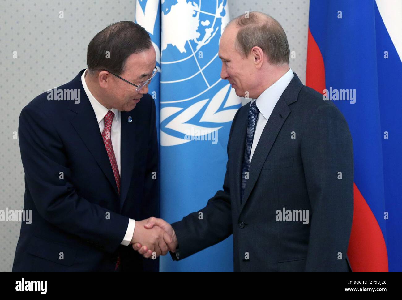 Russian President Vladimir Putin, right, and U.N. Secretary-General Ban ...