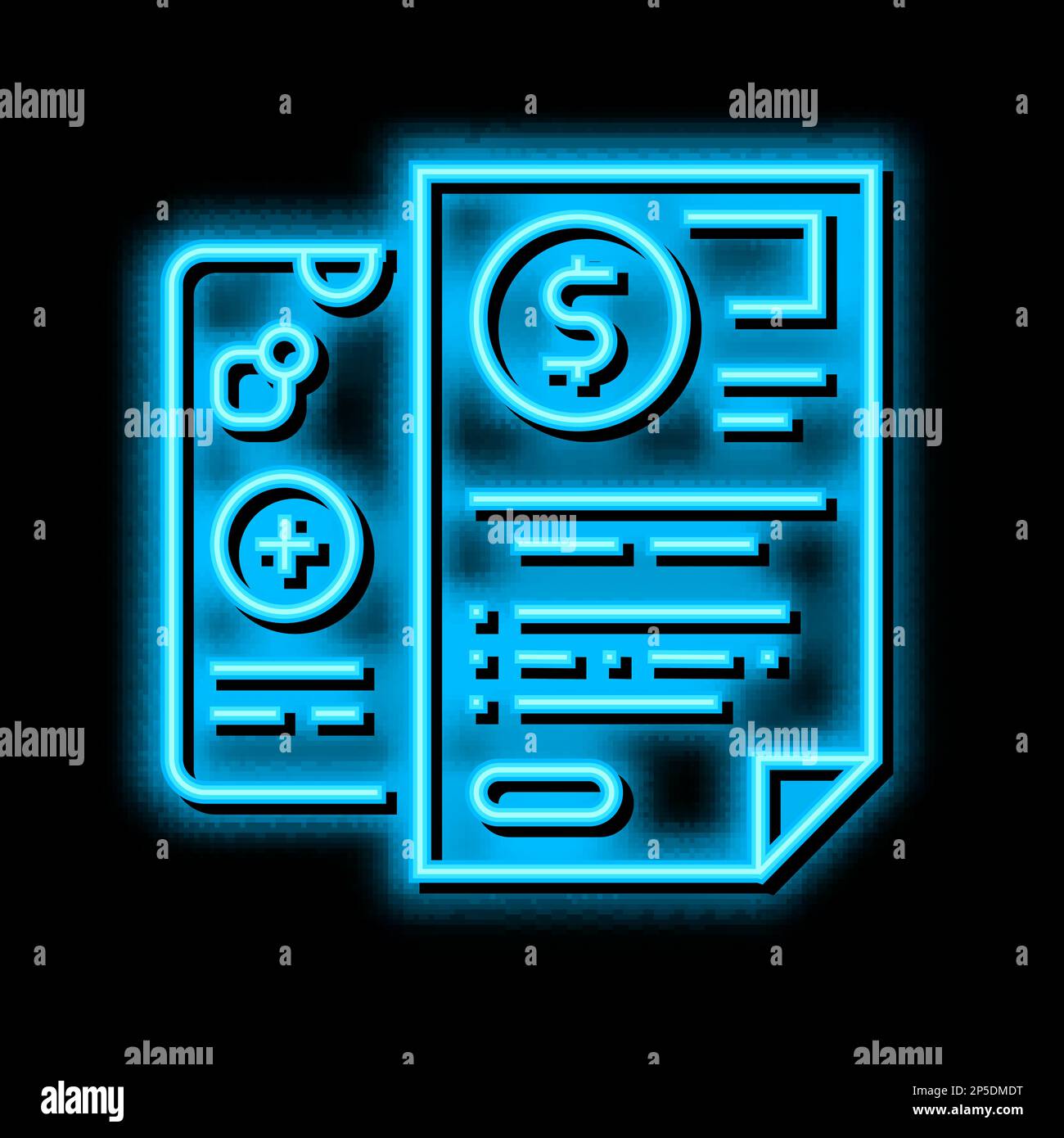 insurtech documentation neon glow icon illustration Stock Vector Image ...