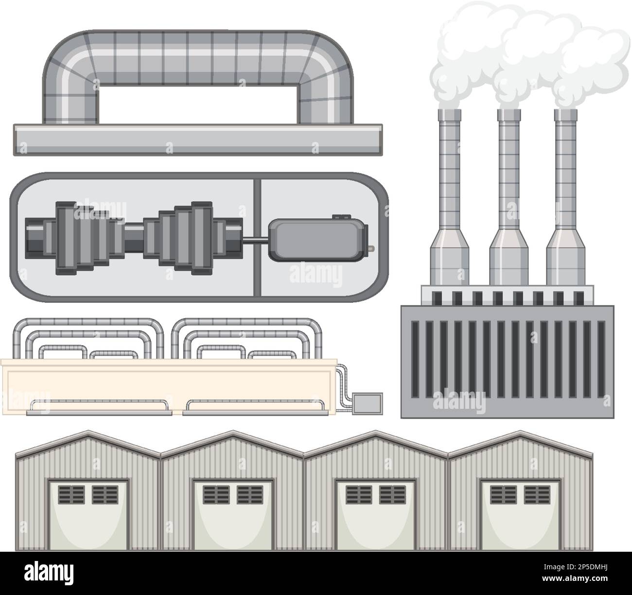 Industrial Factory Elements Set illustration Stock Vector Image & Art ...