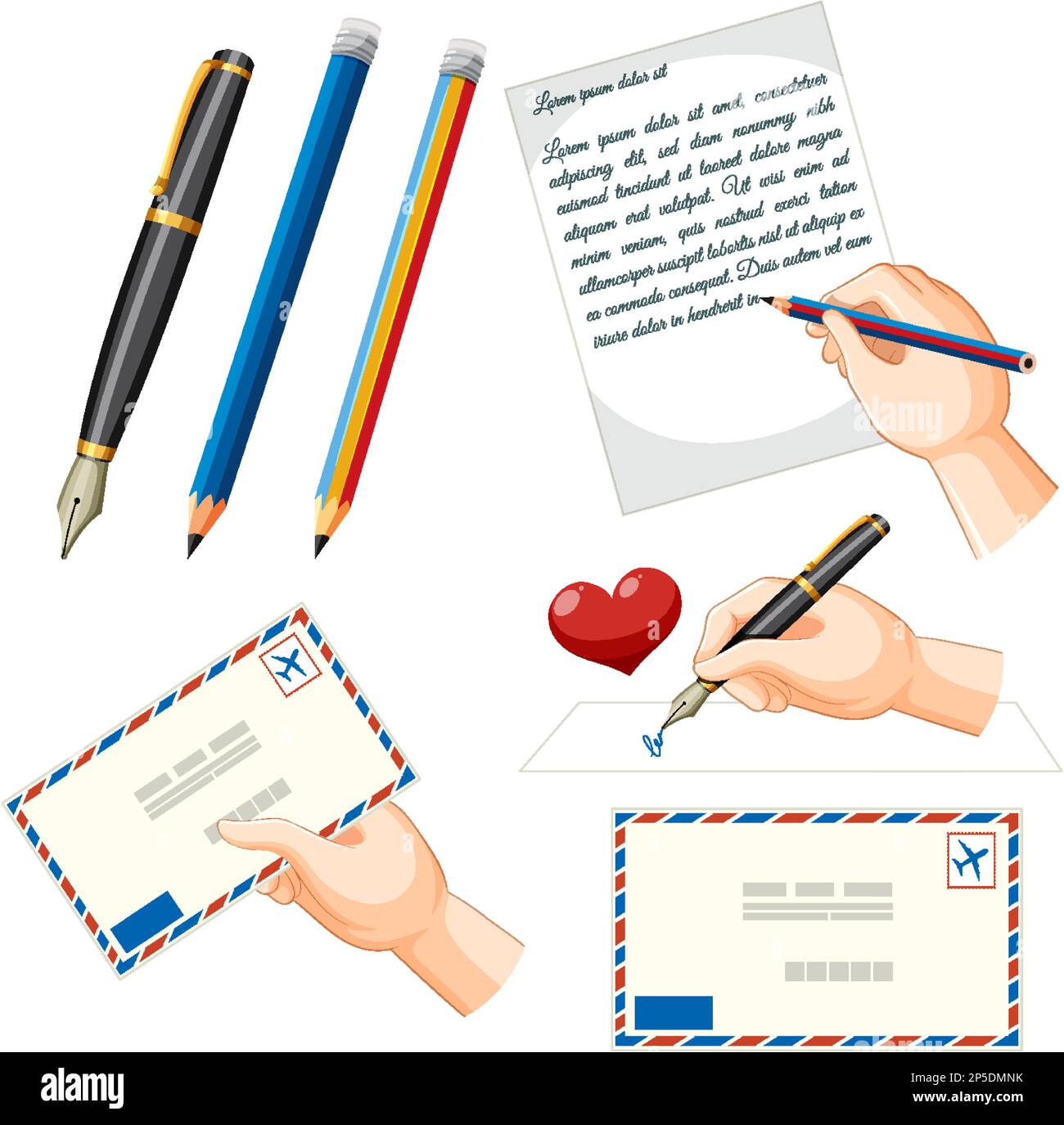Set of mix letter writing illustration Stock Vector Image & Art - Alamy