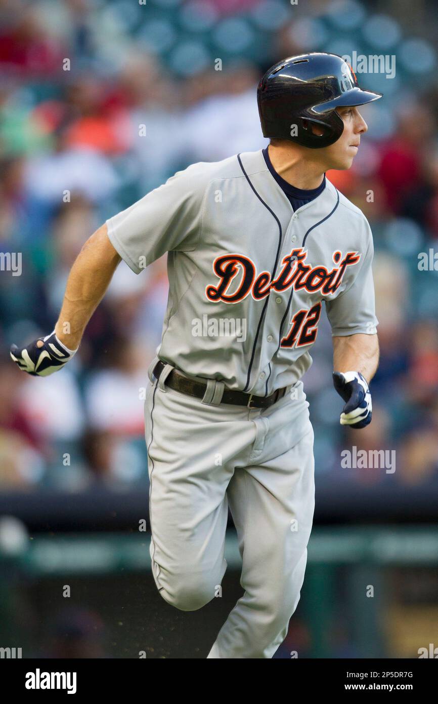 Detroit Tigers outfielder Andy Dirks (12) runs to first base during the ...