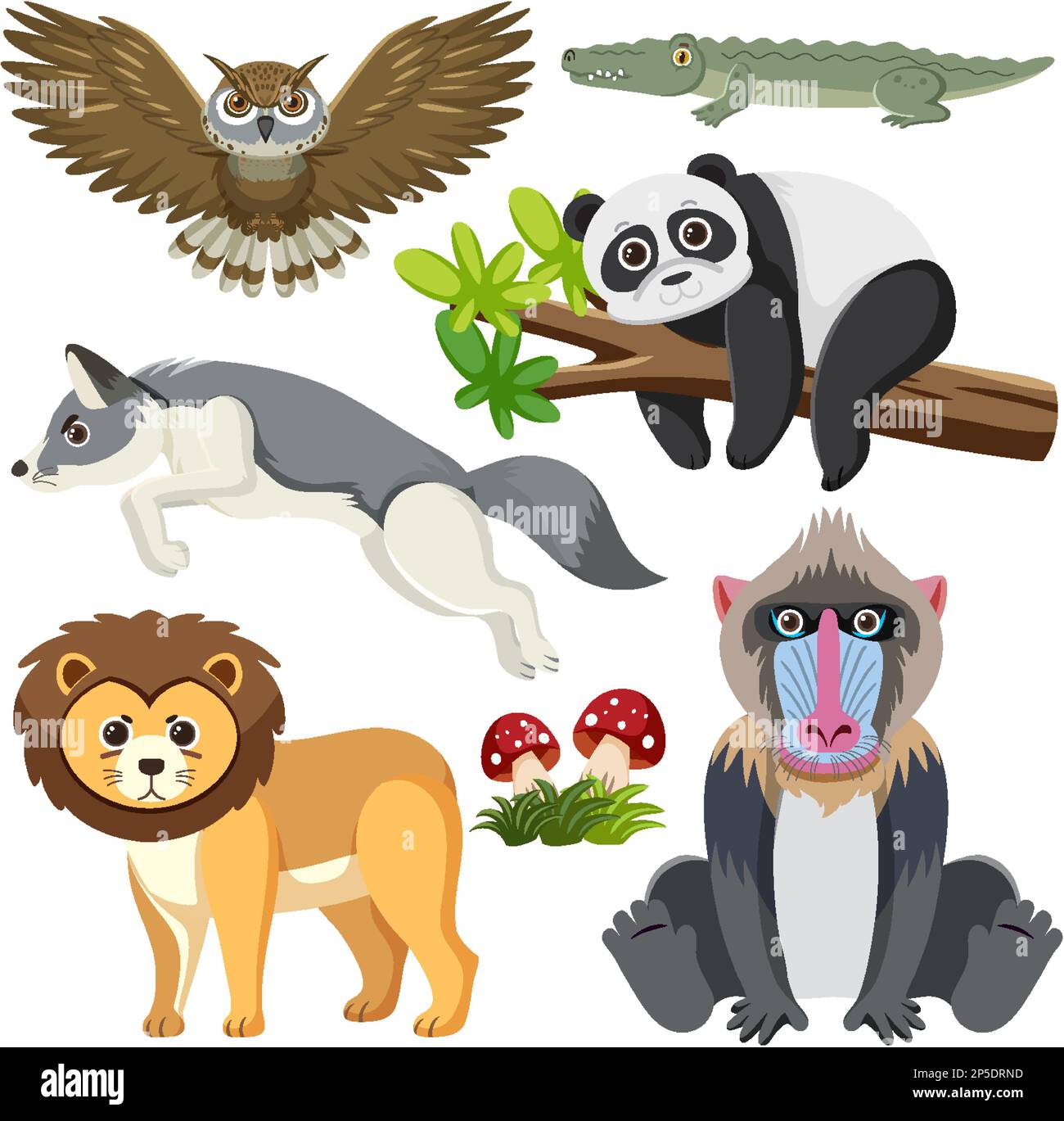 Wild Animals Cartoon Collection illustration Stock Vector Image & Art ...