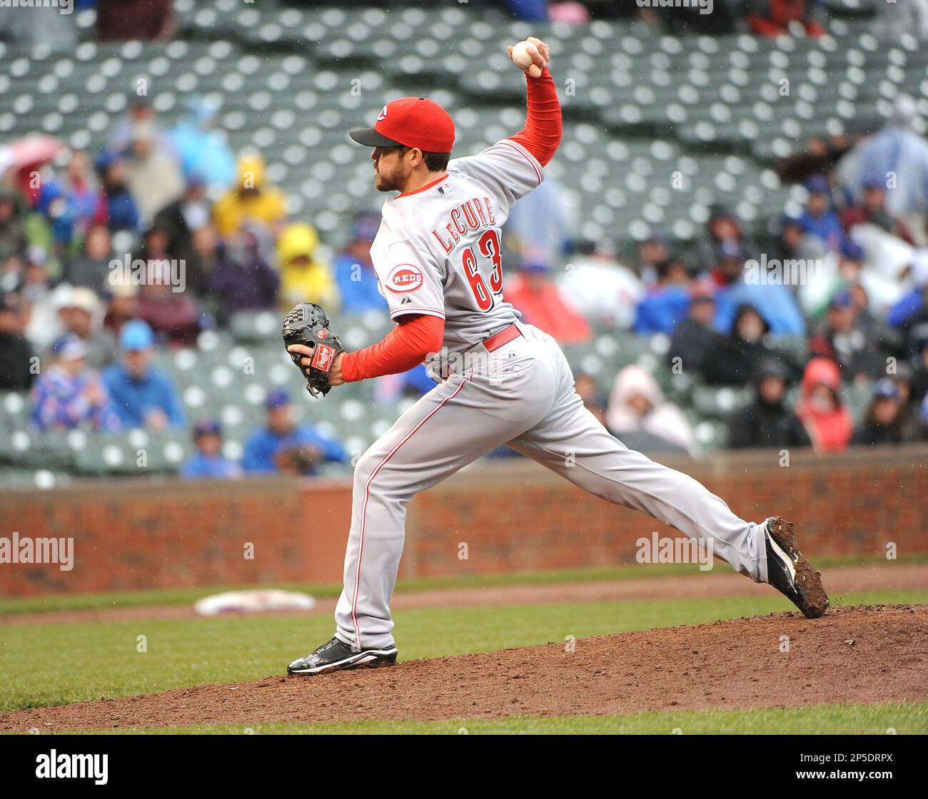 Cincinnati Reds Sam LeCure (63) during a game against the Chicago Cubs ...