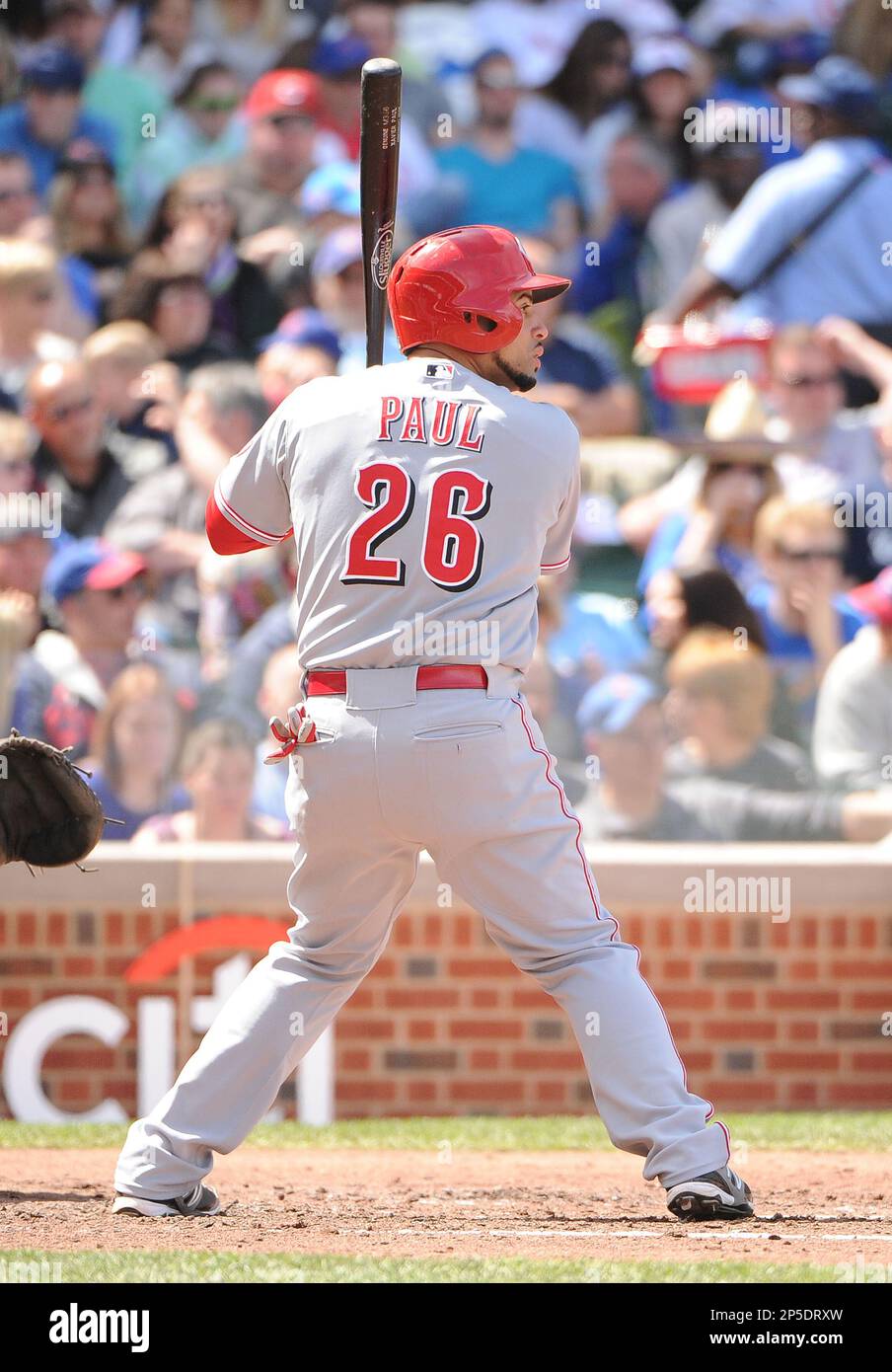 Cincinnati Reds Xavier Paul (26) during a game against the Chicago Cubs ...
