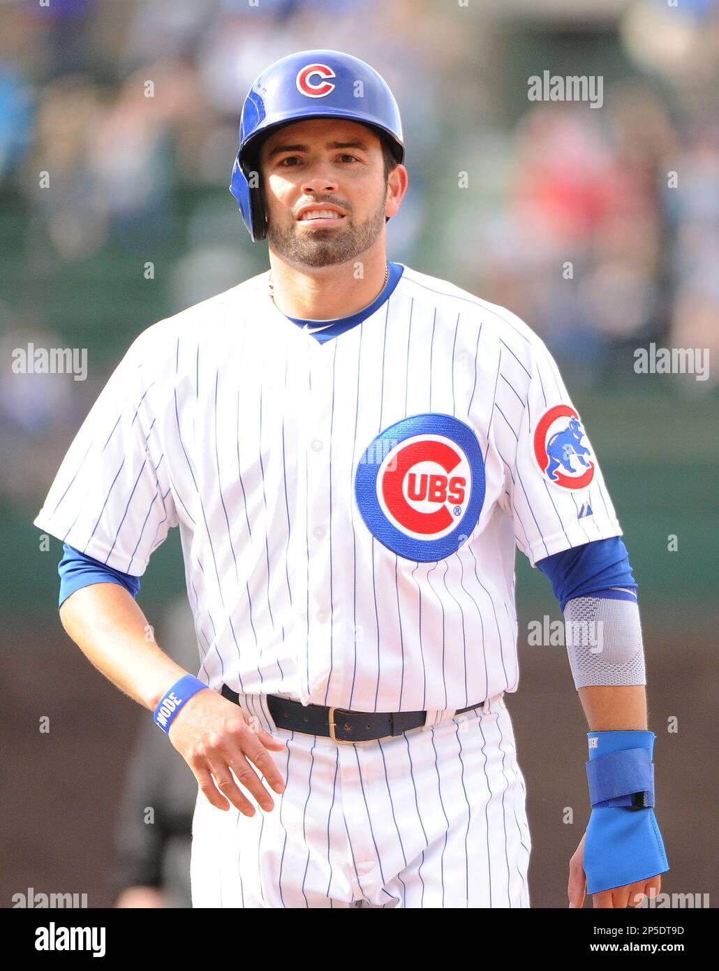 Chicago Cubs David DeJesus (9) during a game against the Cincinnati ...
