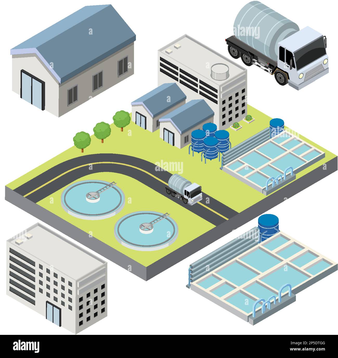 Set of isometric village isolated illustration Stock Vector Image & Art ...