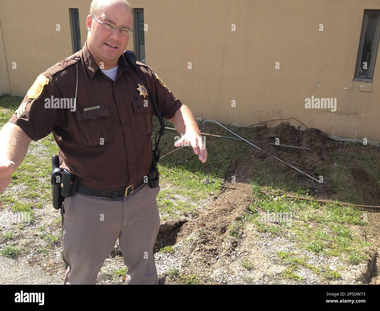 Kalkaska County Sheriff's Department Sgt. Pat Whiteford shows the path ...
